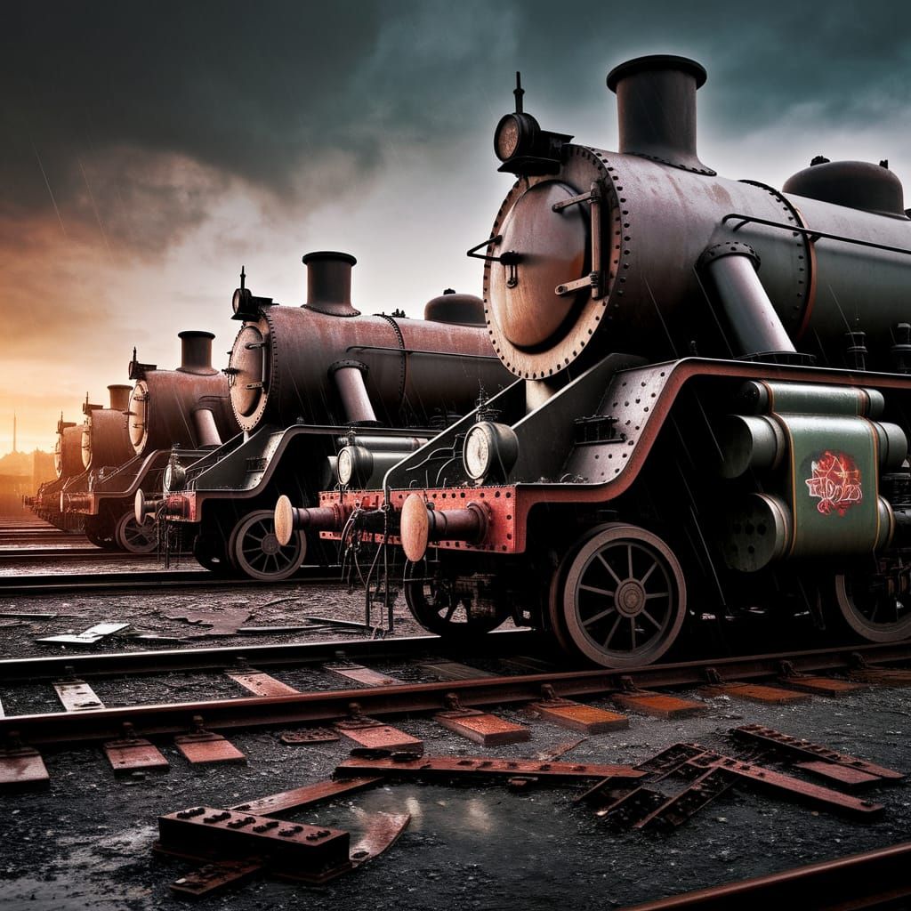 Lined up at the scrapyard. - Lined up at the scrapyard.