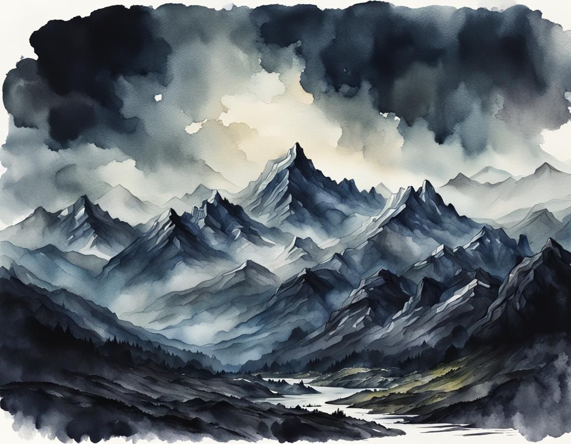 Dark & Moody Watercolor Art... - AI Generated Artwork - NightCafe Creator