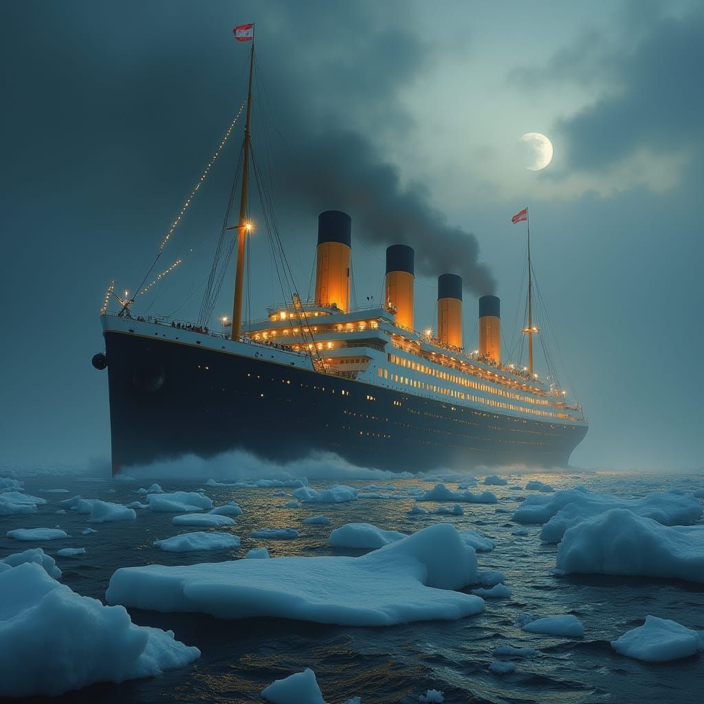 Ship titanic - Titanic Sails Icy Seas: A Digital Romanticis...