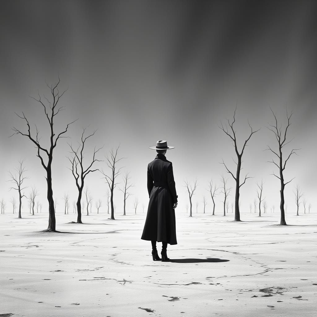 "Zero, Zip, Zilch, Nada" - Desolate Figure in Monochromatic ...