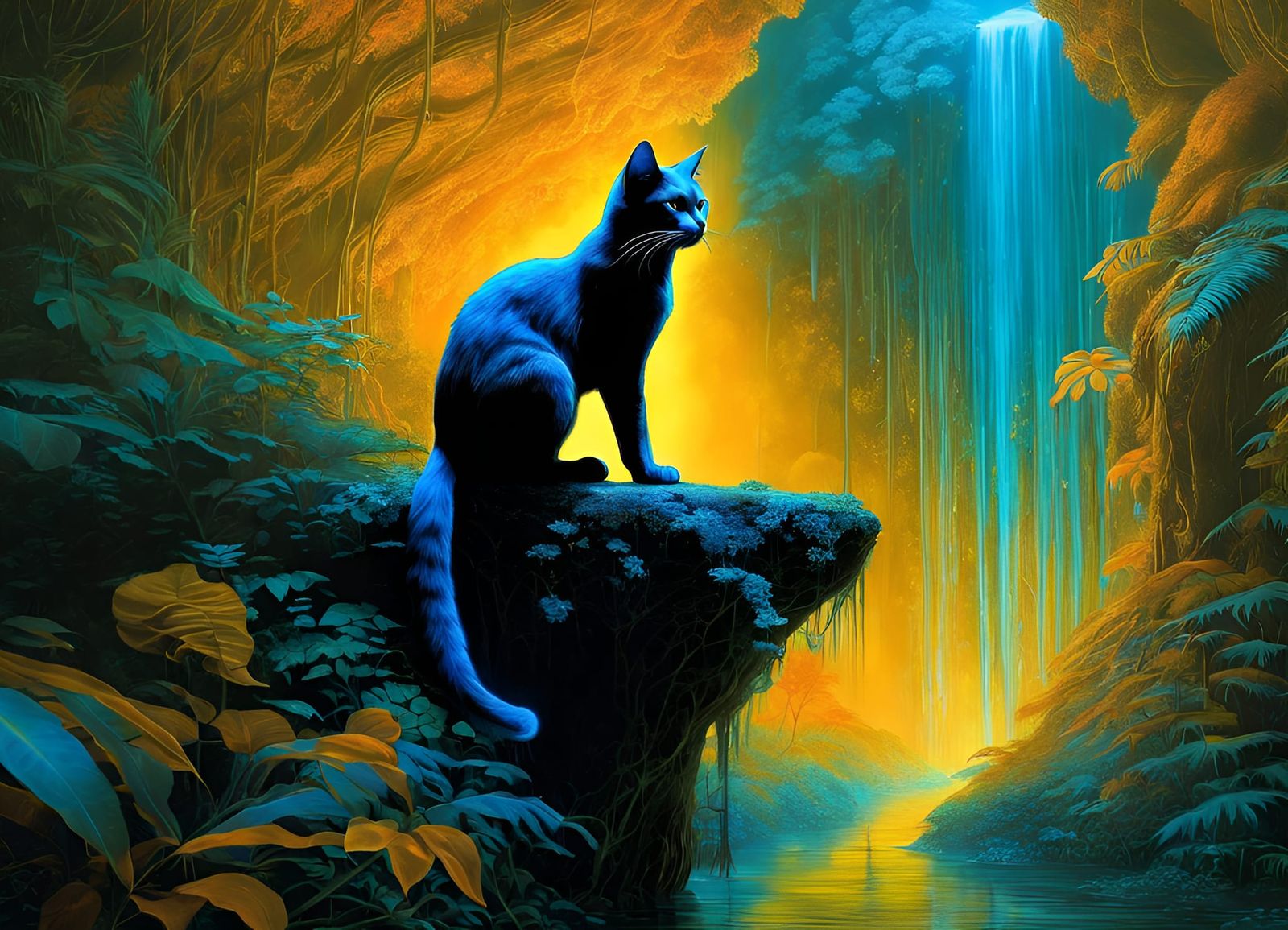 Bioluminous cat - AI Generated Artwork - NightCafe Creator