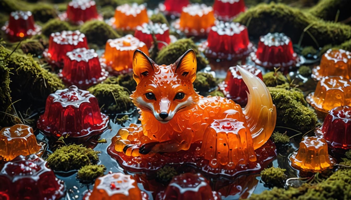 A close up macro photograph of life made of jelly inside a gelatinous ...