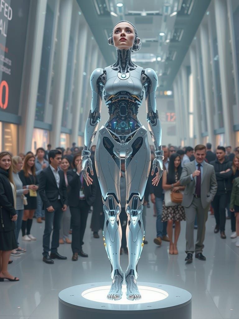 Create a highly detailed and ultra-realistic image of a humanoid female ...