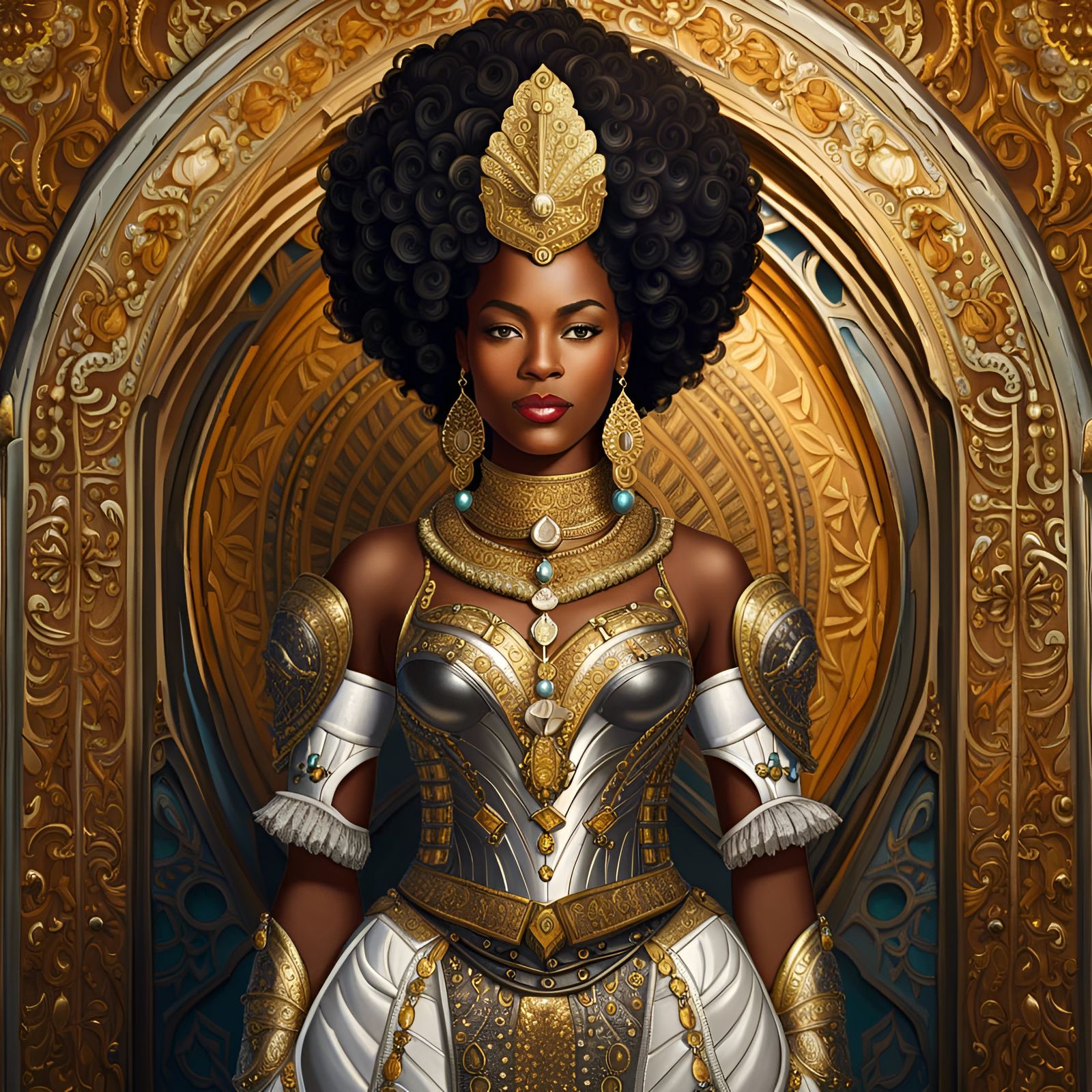 Exquisite Golden Ebony Royalty - AI Generated Artwork - NightCafe Creator