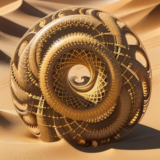 Sand creature dissolving into a swirl of transparent sand, fantasy ...