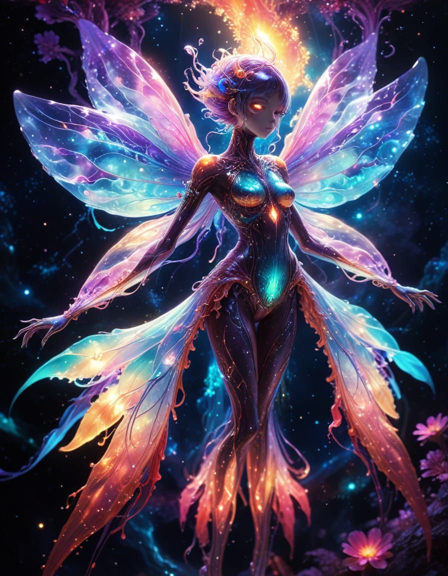 Alien Jellyfish in Mystical Solar System: Anime St... - AI Art