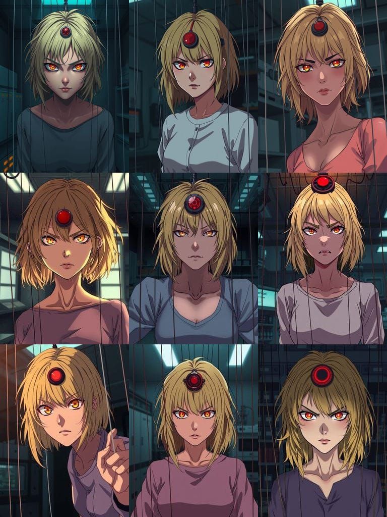 Soulless Anime Girl Trapped in Dark Lab with Puppe... - AI Art