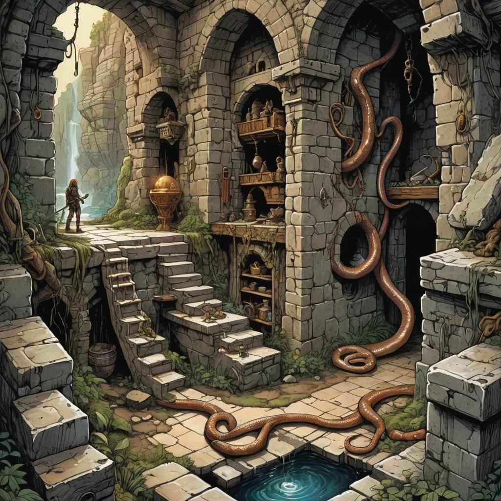 snake dungeon - AI Generated Artwork - NightCafe Creator