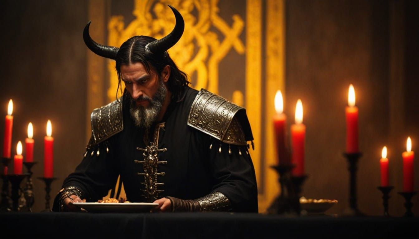 Baal banquet - Ethereal Banquet Scene in Cinematic Film Stil...