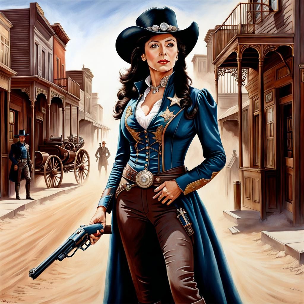 Deanna Troi on a dusty western street - AI Generated Artwork ...