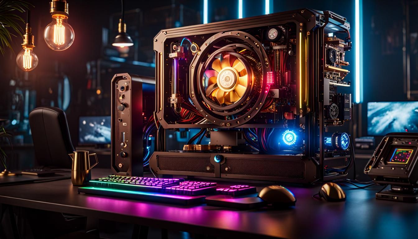 Steampunk Gaming PC - AI Generated Artwork - NightCafe Creator
