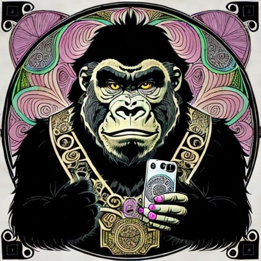 Grumpy Gorilla - Dinner Starter Construct - AI Generated Artwork - NightCafe Creator