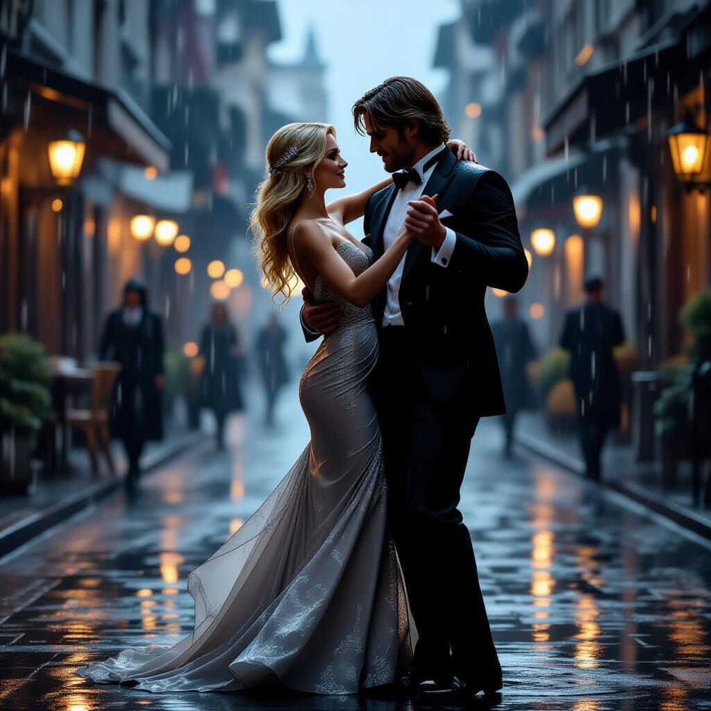 Waltzing In The Rain - Romantic Waltz in the Rain: Hyperreal...