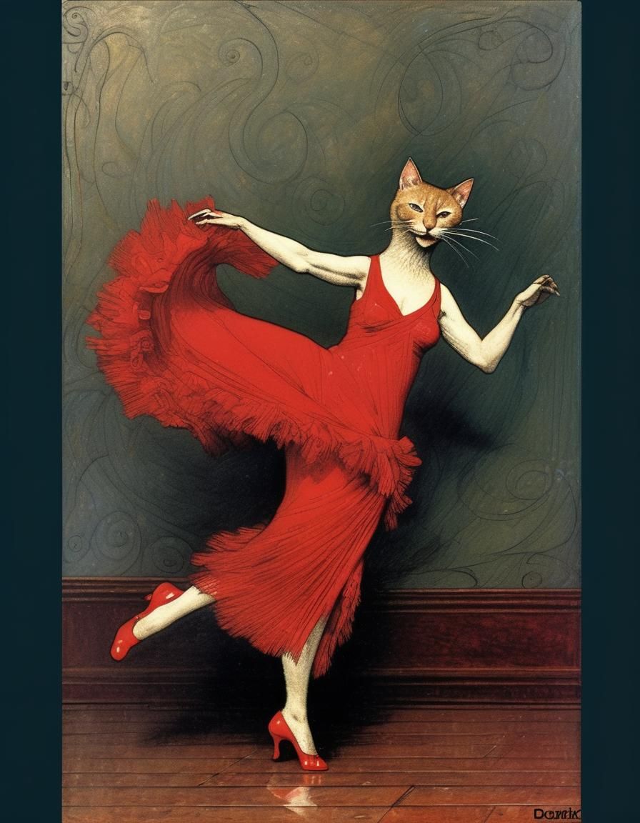 Just a step to the left… 😻 - AI Generated Artwork - NightCafe Creator