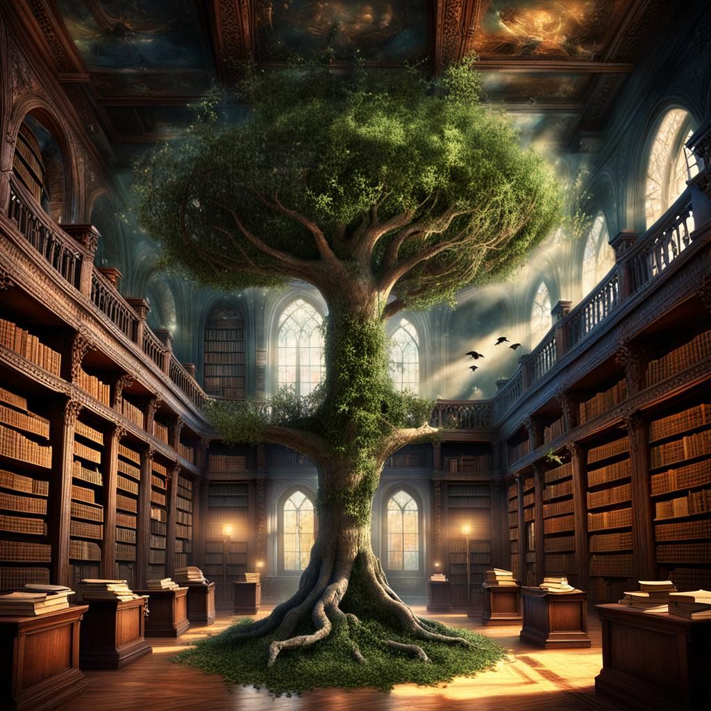 magical ancient library - AI Generated Artwork - NightCafe Creator