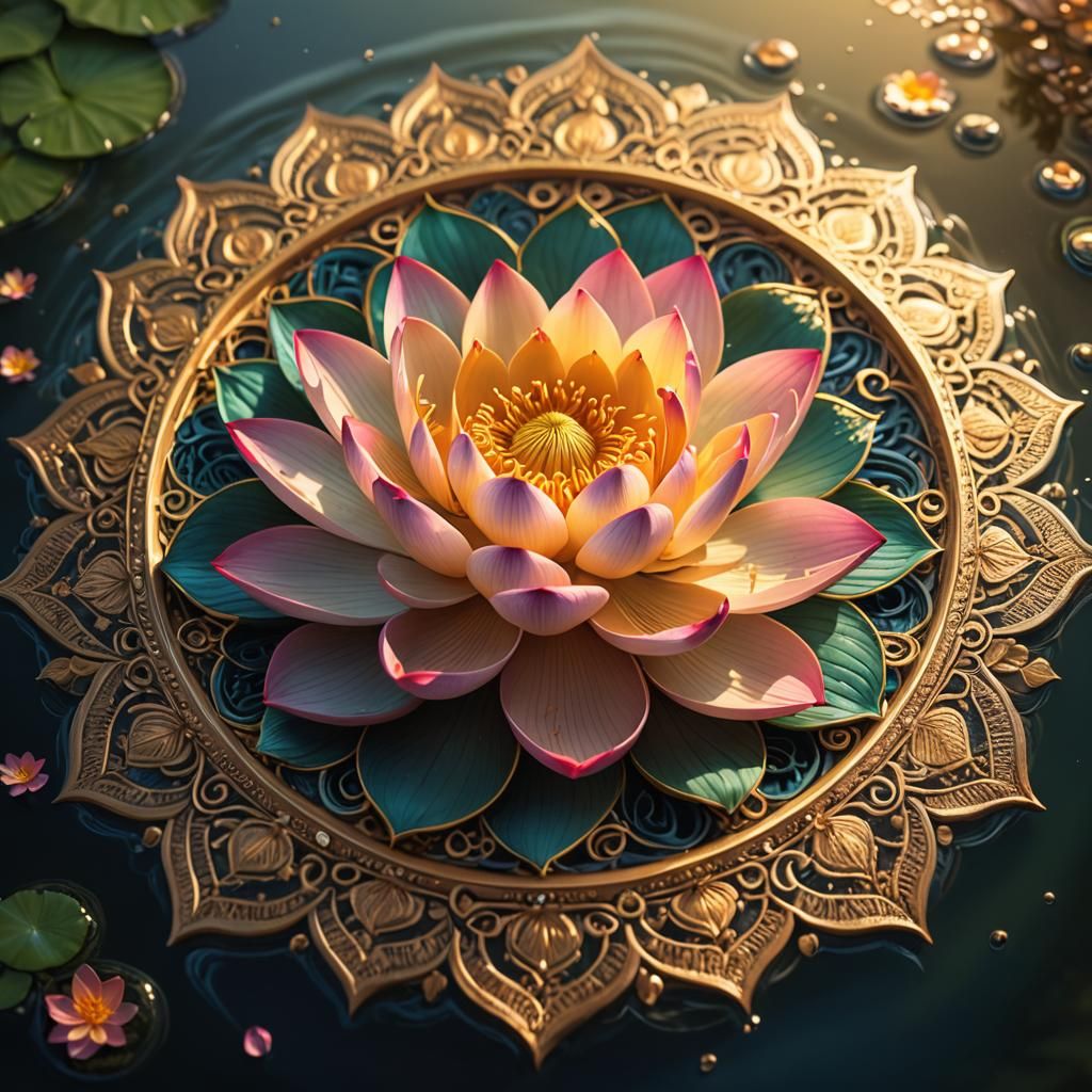 "Lotus Mandala" - AI Generated Artwork - NightCafe Creator