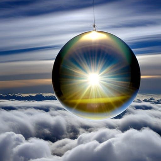 Crystal orb, heavenly sunshine beams divine bright soft focus holy in ...