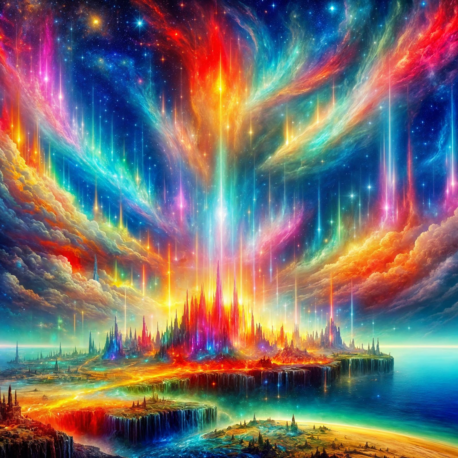 Raining Rainbows - Surreal Island of Radiant Fire Rainbows ...