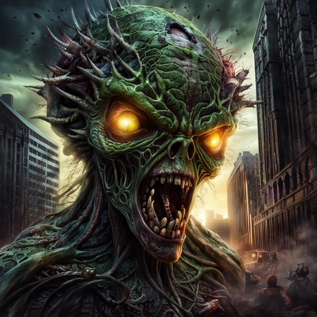 head of an alien zombie - AI Generated Artwork - NightCafe Creator