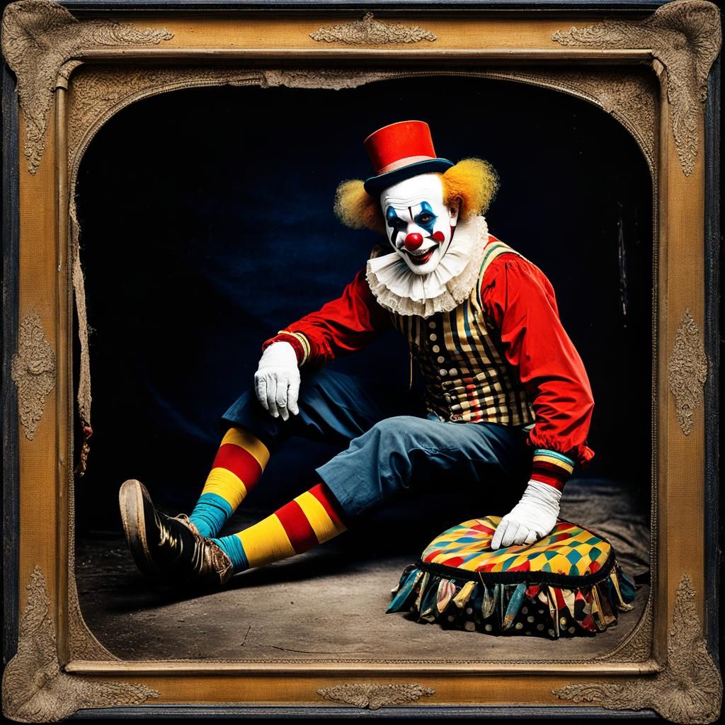 Circus clown, fallen down - AI Generated Artwork - NightCafe Creator