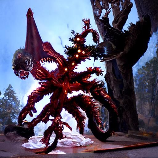 Demogorgon Christmas Tree - AI Generated Artwork - NightCafe Creator