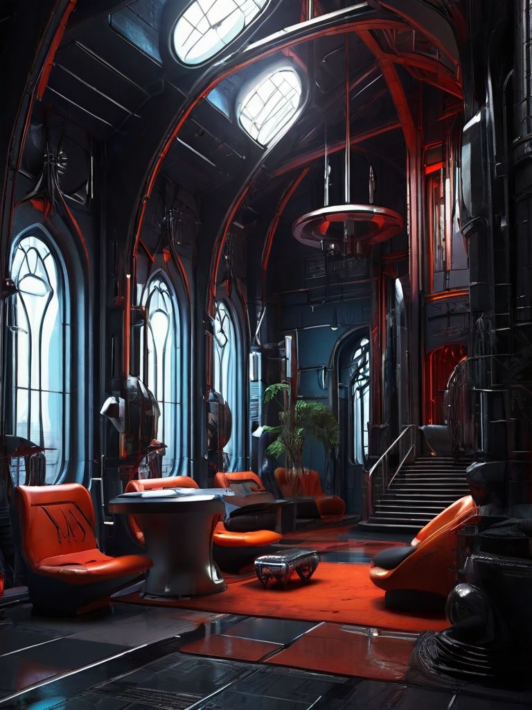 Future gothic - living room - AI Generated Artwork - NightCafe Creator
