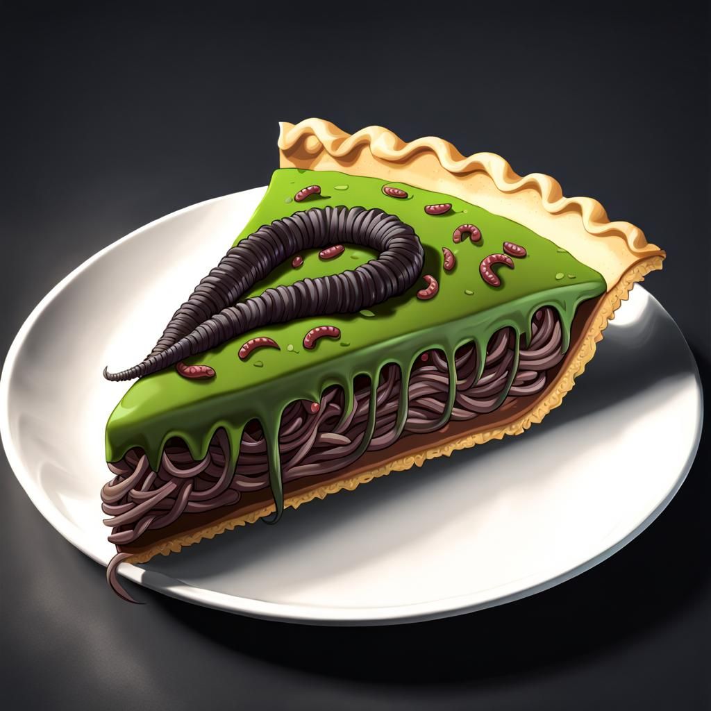 Worm & maggot pie with slime topping - AI Generated Artwork - NightCafe ...