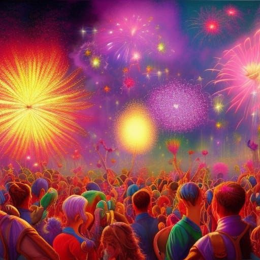 shiny sparkling fireworks ethereal fantasy hyperdetailed mist Thomas ...