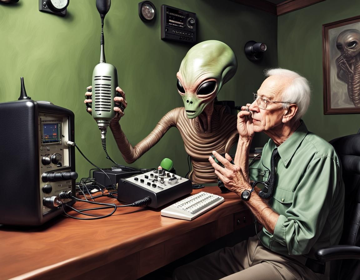 Humans & Aliens together on Ham Radio - AI Generated Artwork ...