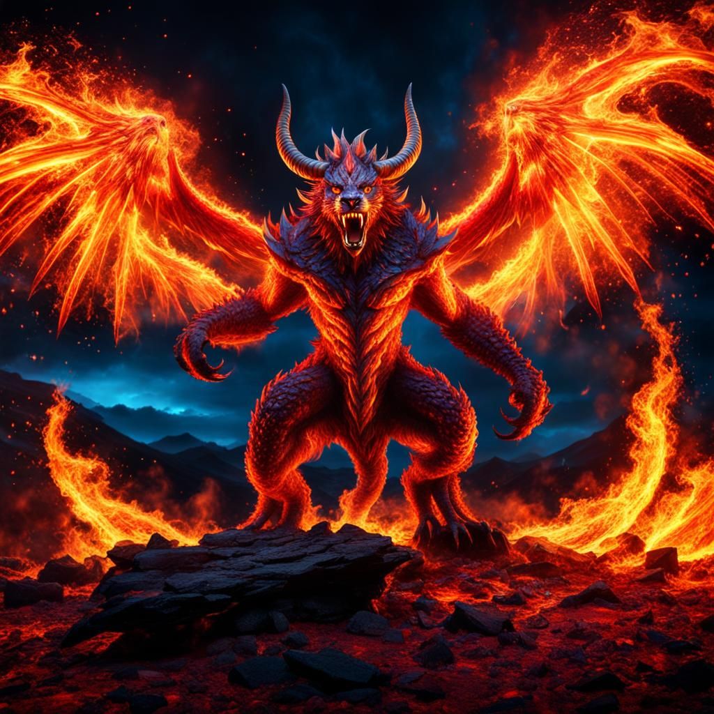 Fire Beast - AI Generated Artwork - NightCafe Creator