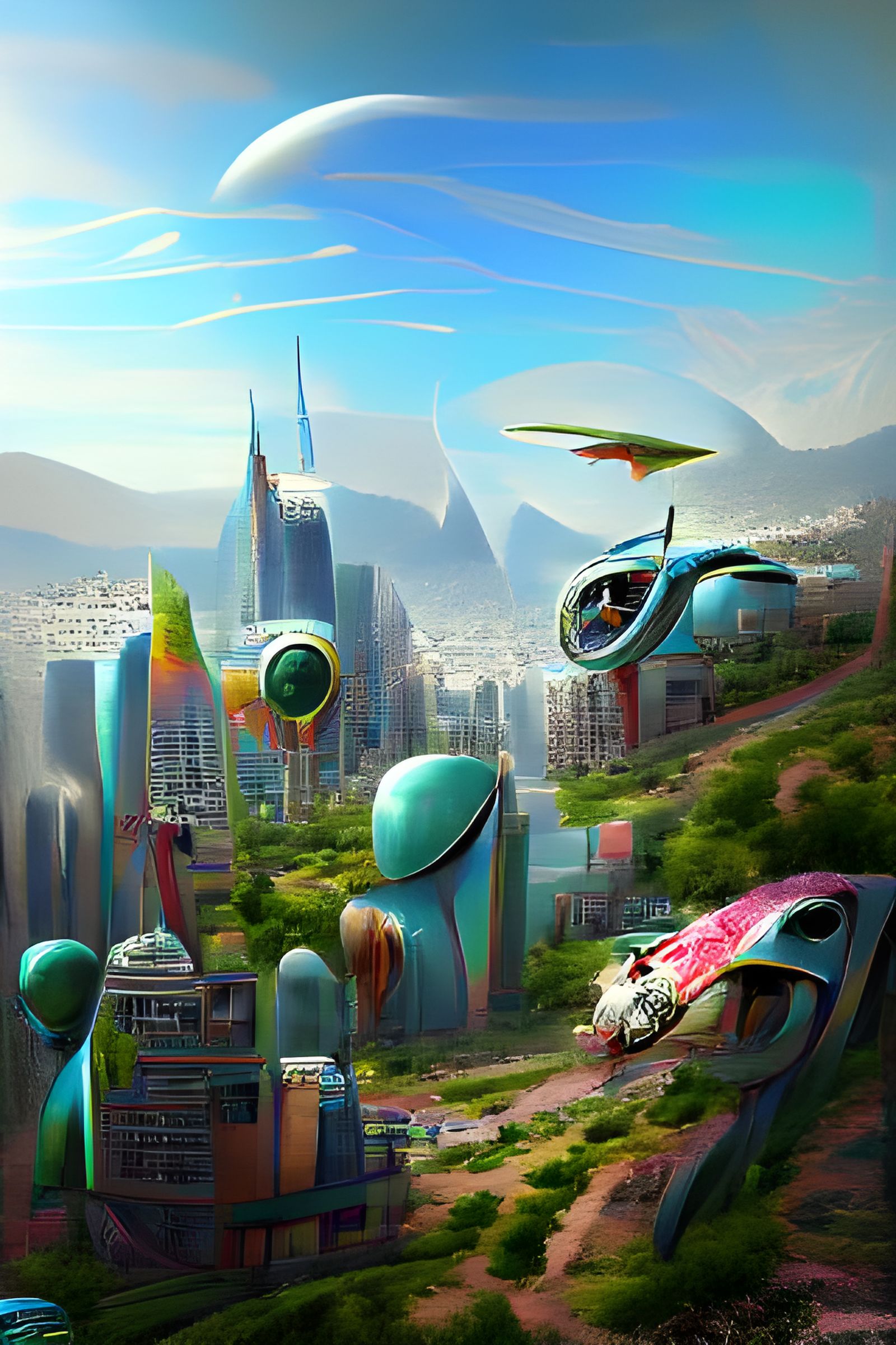 Sci-fi city - AI Generated Artwork - NightCafe Creator
