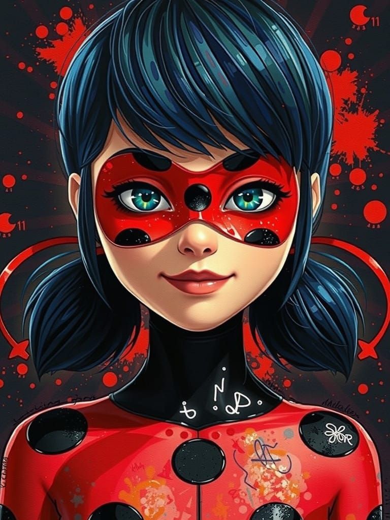 Ladybug Portrait in Intricate Pencil and Ink Sketc... - AI Art