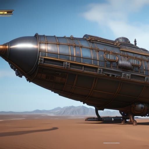 Steampunk Advanced Airship - AI Generated Artwork - NightCafe Creator