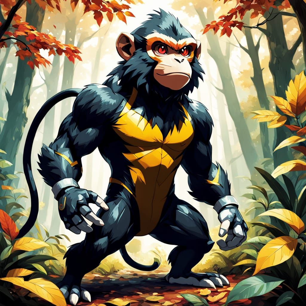 Regal Autumn Warrior Fakemon - AI Art