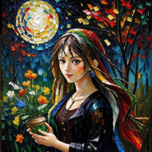 Beautiful rustic mosaic patchwork, sharp, focused, vibrant, colourful, clear image - AI ...