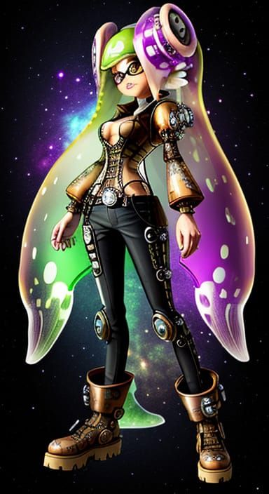 Splatoon Steampunk - Steampunk Splatoon Lady in Cosmic Surro...