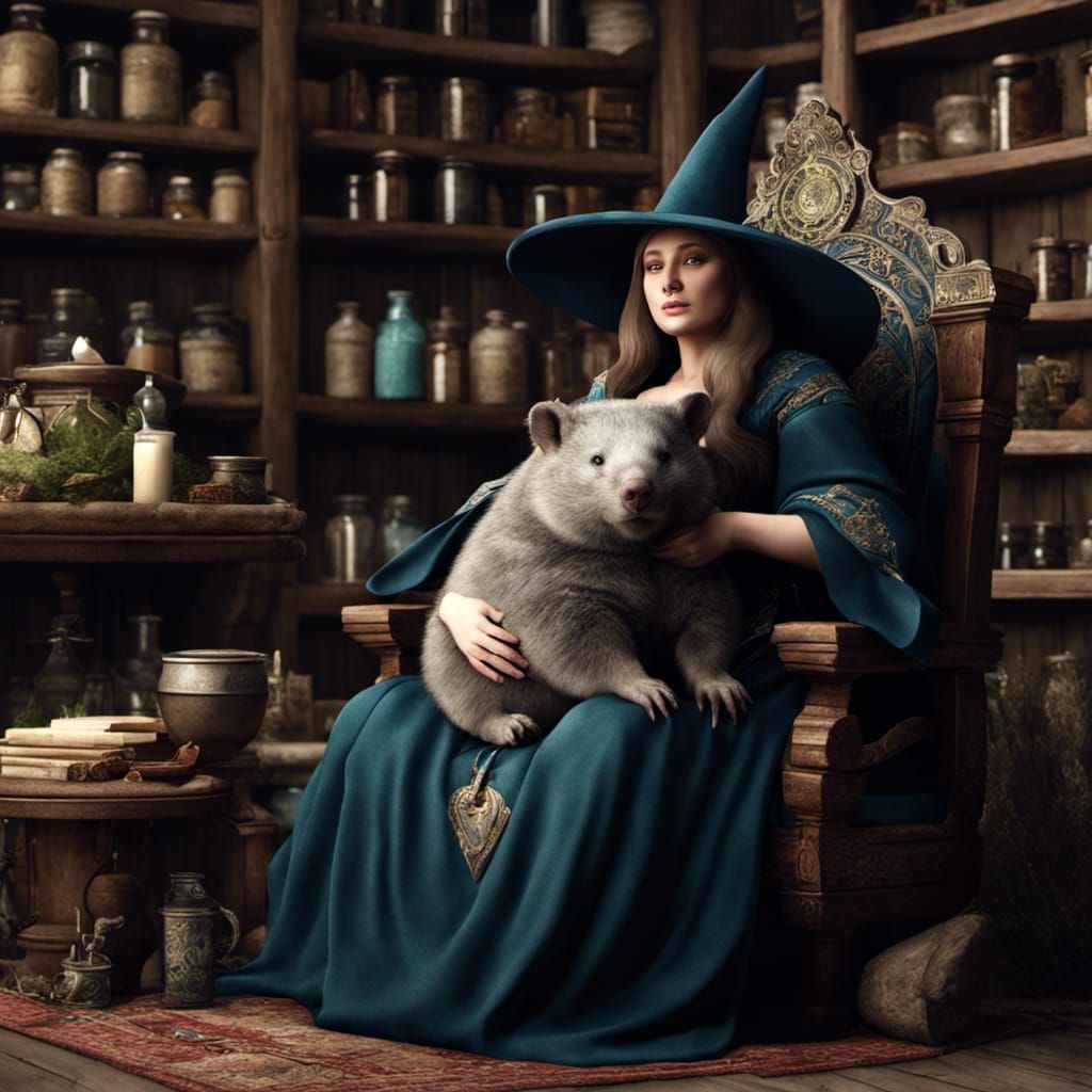 Witch & Wombat - AI Generated Artwork - NightCafe Creator