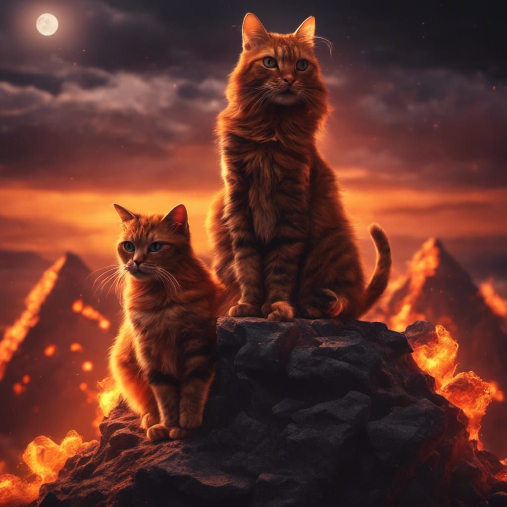 Fire Cats - AI Generated Artwork - NightCafe Creator