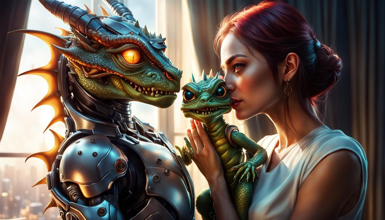 cyborg dragon - AI Generated Artwork - NightCafe Creator