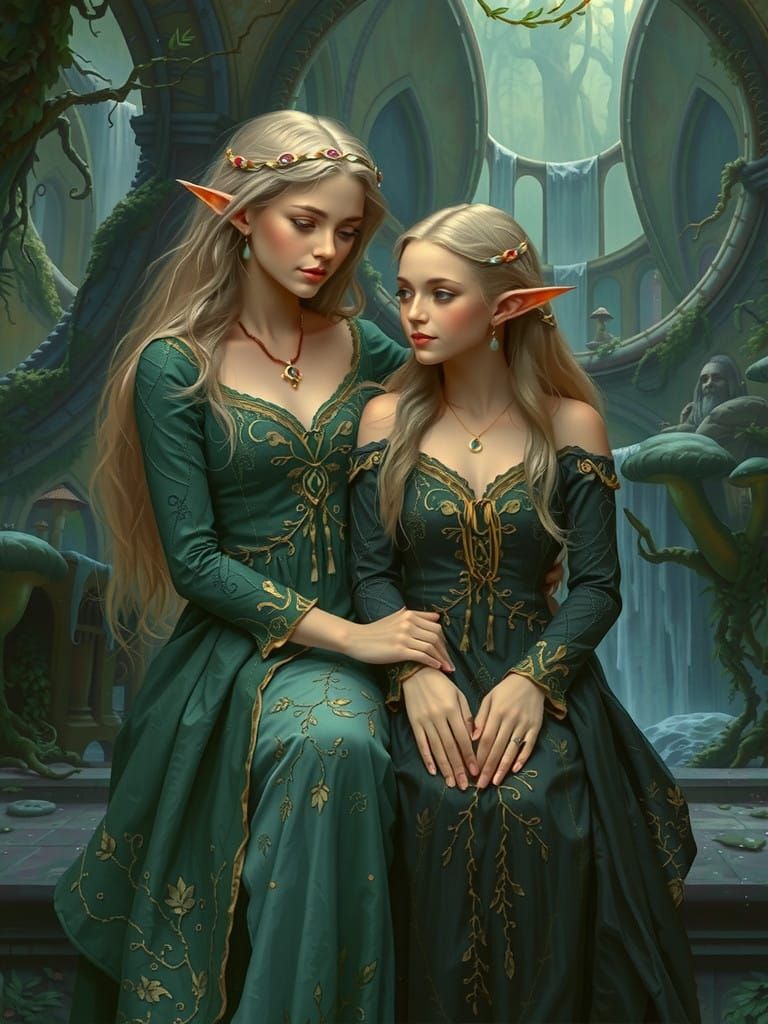 Evoke a dreamlike, moonlit fantasy scene