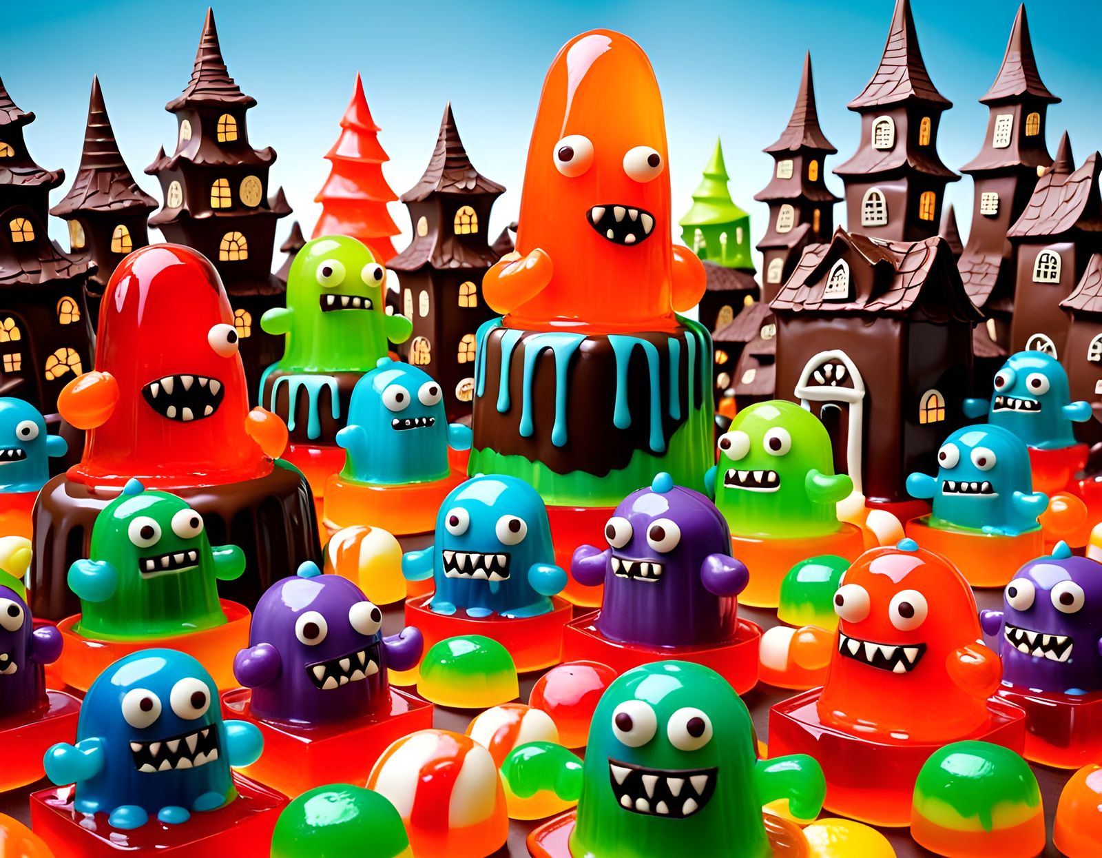 Jello Monsters - AI Generated Artwork - NightCafe Creator