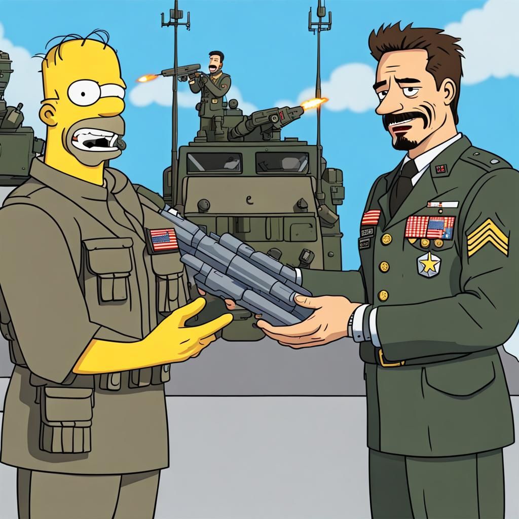 Tony Stark presenting the Jericho missile to the military in the style ...