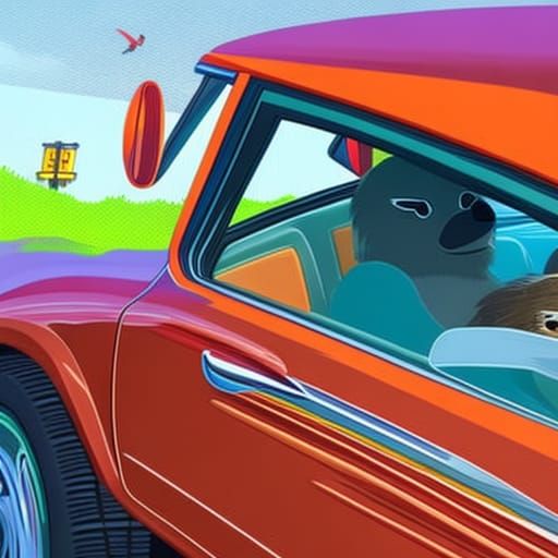 sloth driving an electric car quickly - AI Generated Artwork ...