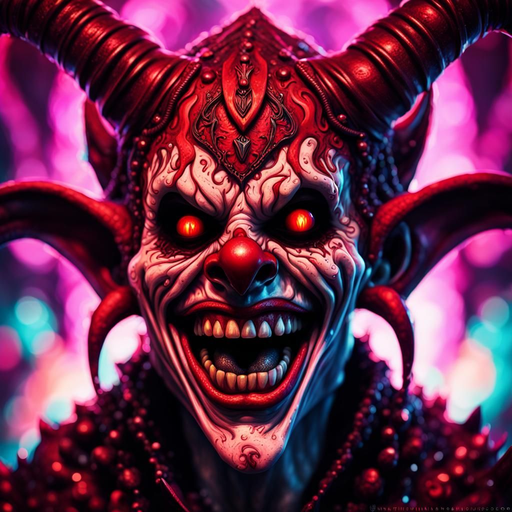 Punkadelic Blood Demon Jester Laughing hysterically - oversized head ...