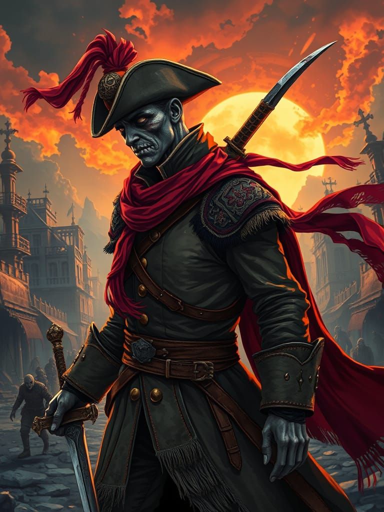 Decaying Undead Warrior in Zombie-Overrun Renaissa... - AI Art