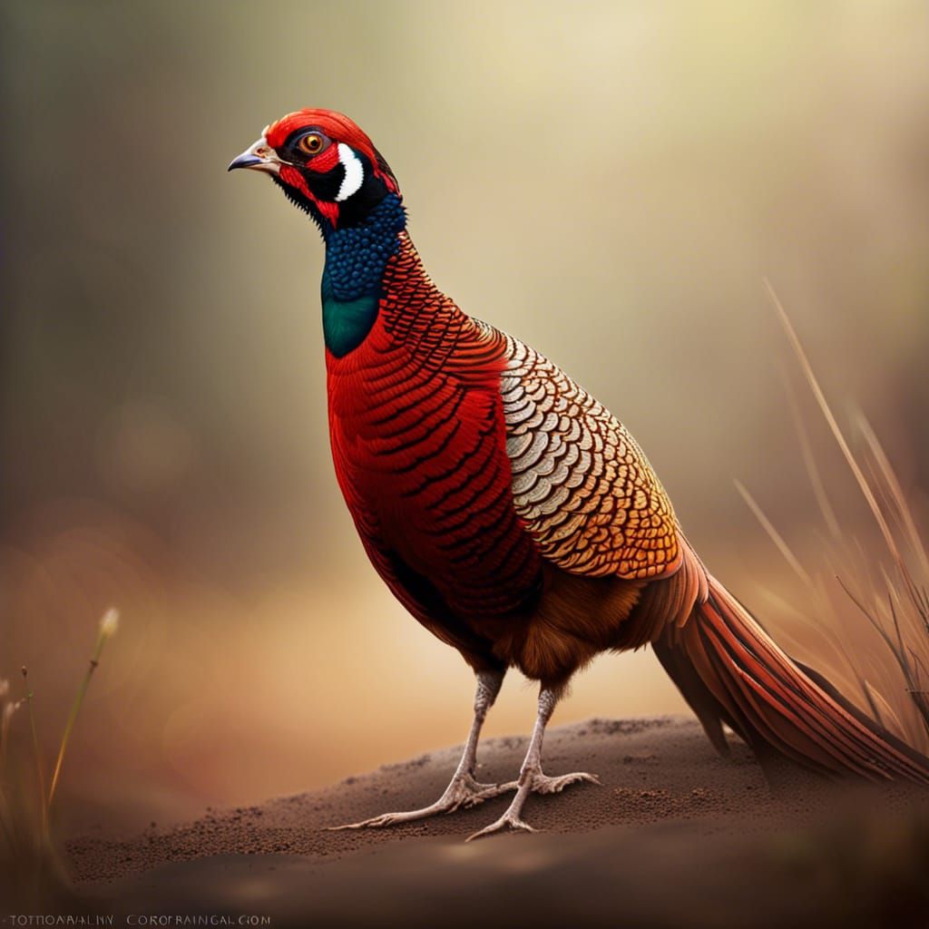 Red neck pheasant - AI Generated Artwork - NightCafe Creator