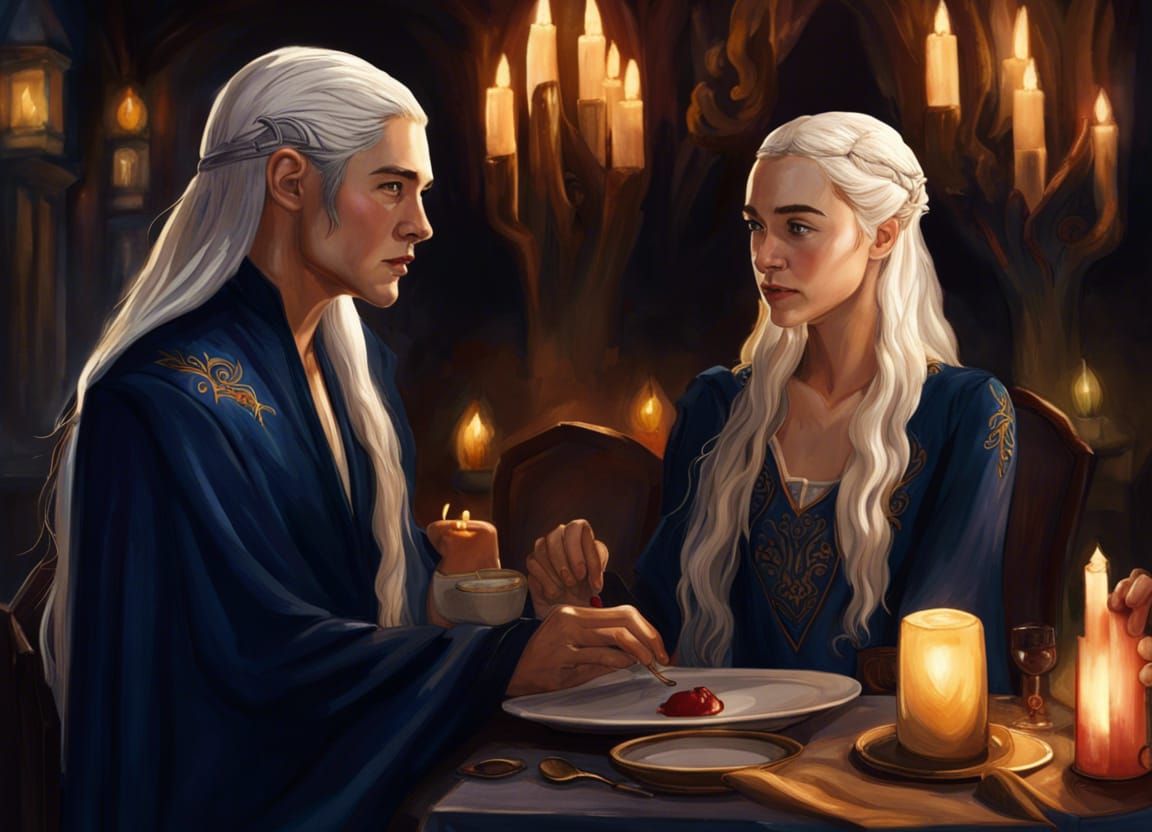 Classic Tolkien Elves Having A Classical Elven Dinner - AI Generated ...
