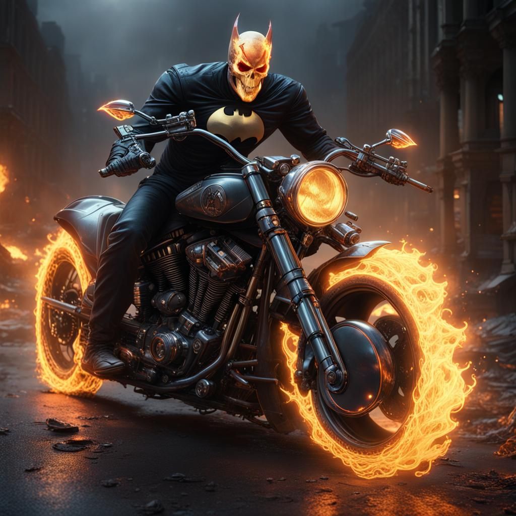 Ghost Bat Rider - AI Generated Artwork - NightCafe Creator