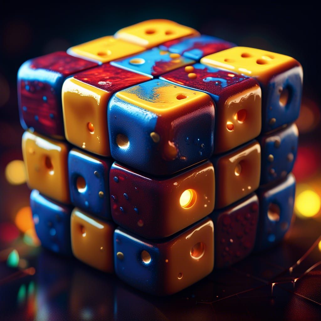 Cheese Rubik's Cube - AI Generated Artwork - NightCafe Creator