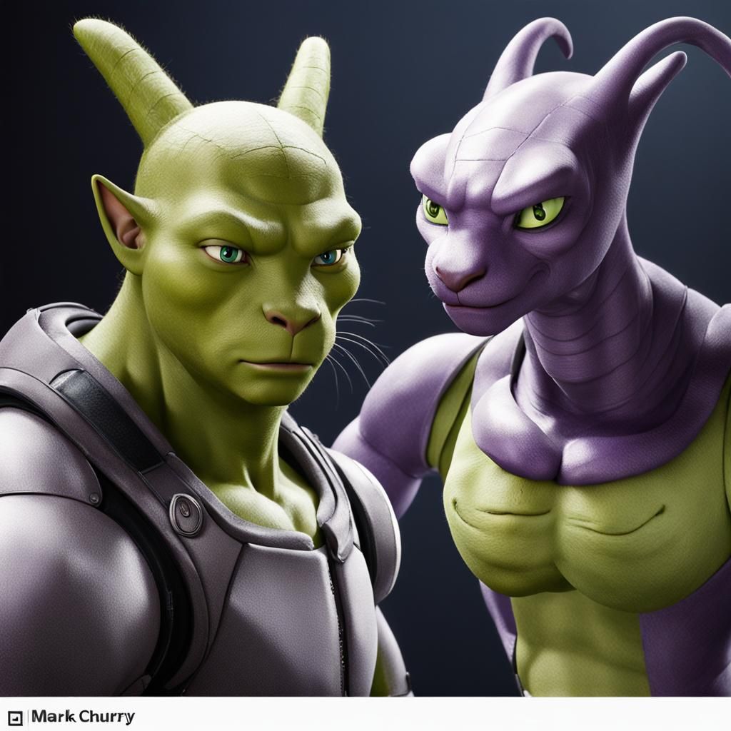 Mewtwo Interviews Shrek - AI Generated Artwork - NightCafe Creator